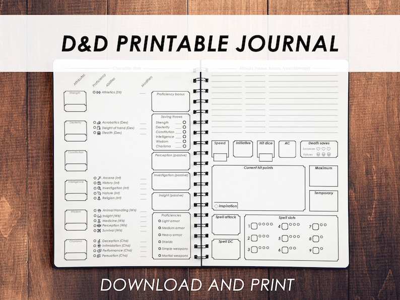 Printable Dnd Character Journal 5e: Minimalist D&D Campaign (PDF) - Etsy