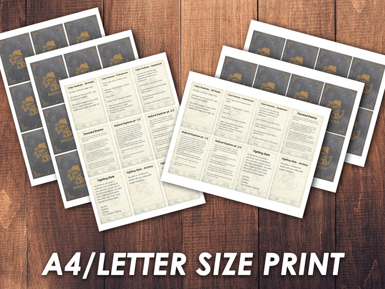 Dnd Ranger Ability Cards Dnd Player Class Accessories - Etsy