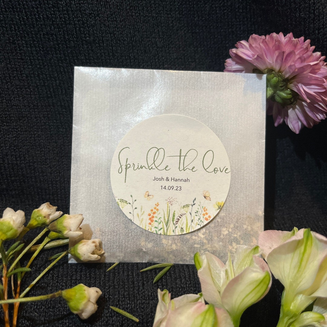 Sprinkle the Love Personalised Seed Packets, Wedding Favours, Baby ...