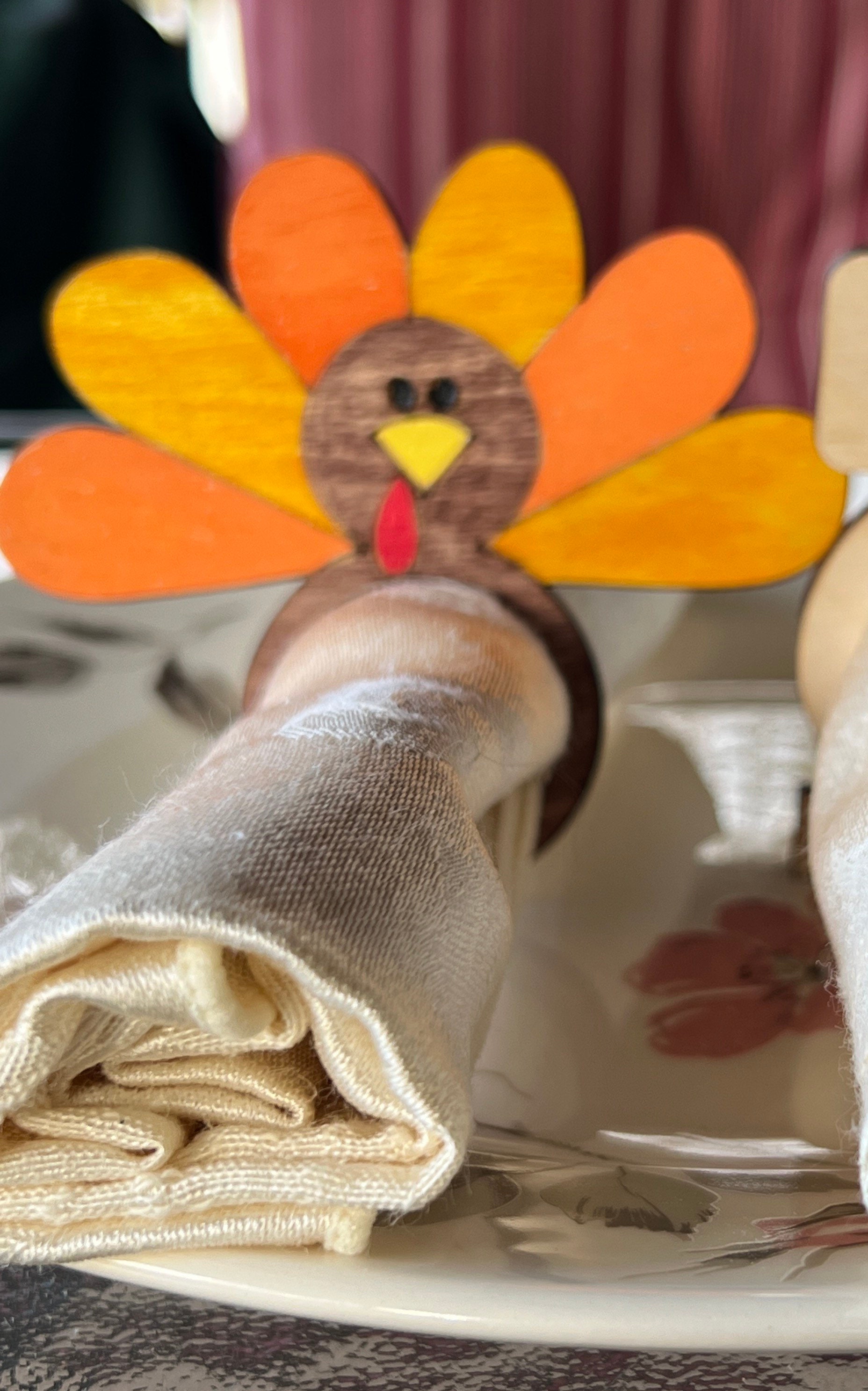 Turkey Napkin Rings File / Thanksgiving - Etsy