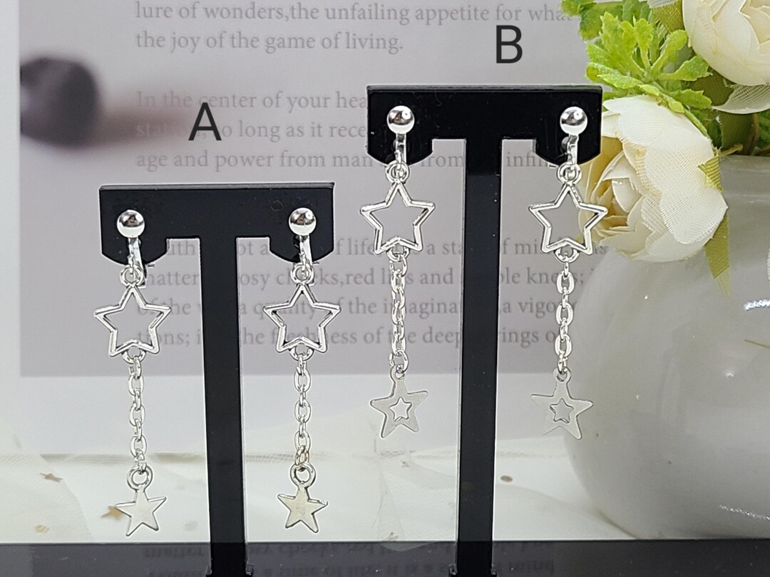 Y2K Starlight Charm Drop Clip-on Earrings - Etsy