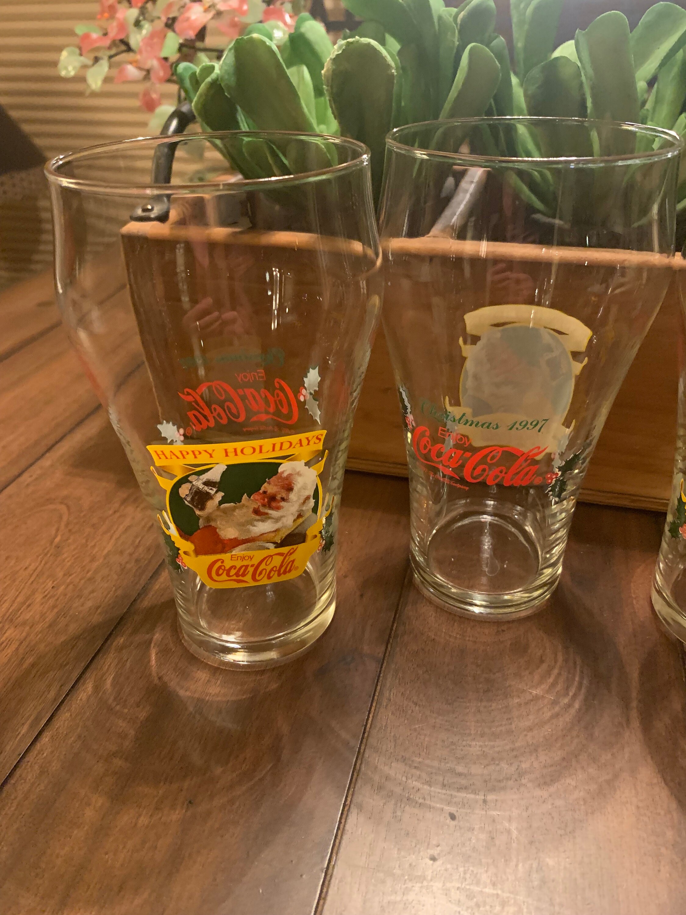 Coca-cola Christmas Glasses - Set of 4 - Etsy