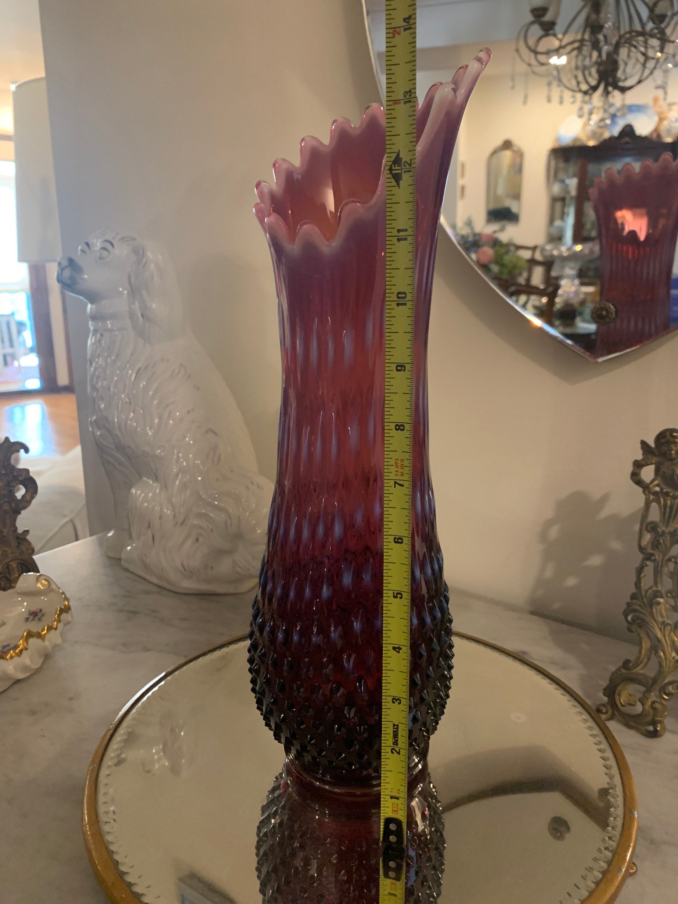 Fenton Plum Hobnail Opalescent Swung Vase. - Etsy