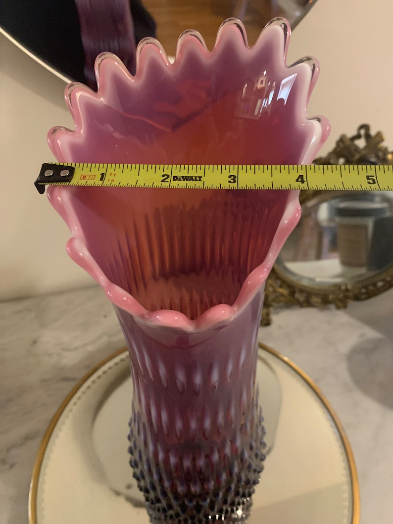 Fenton Plum Hobnail Opalescent Swung Vase. - Etsy