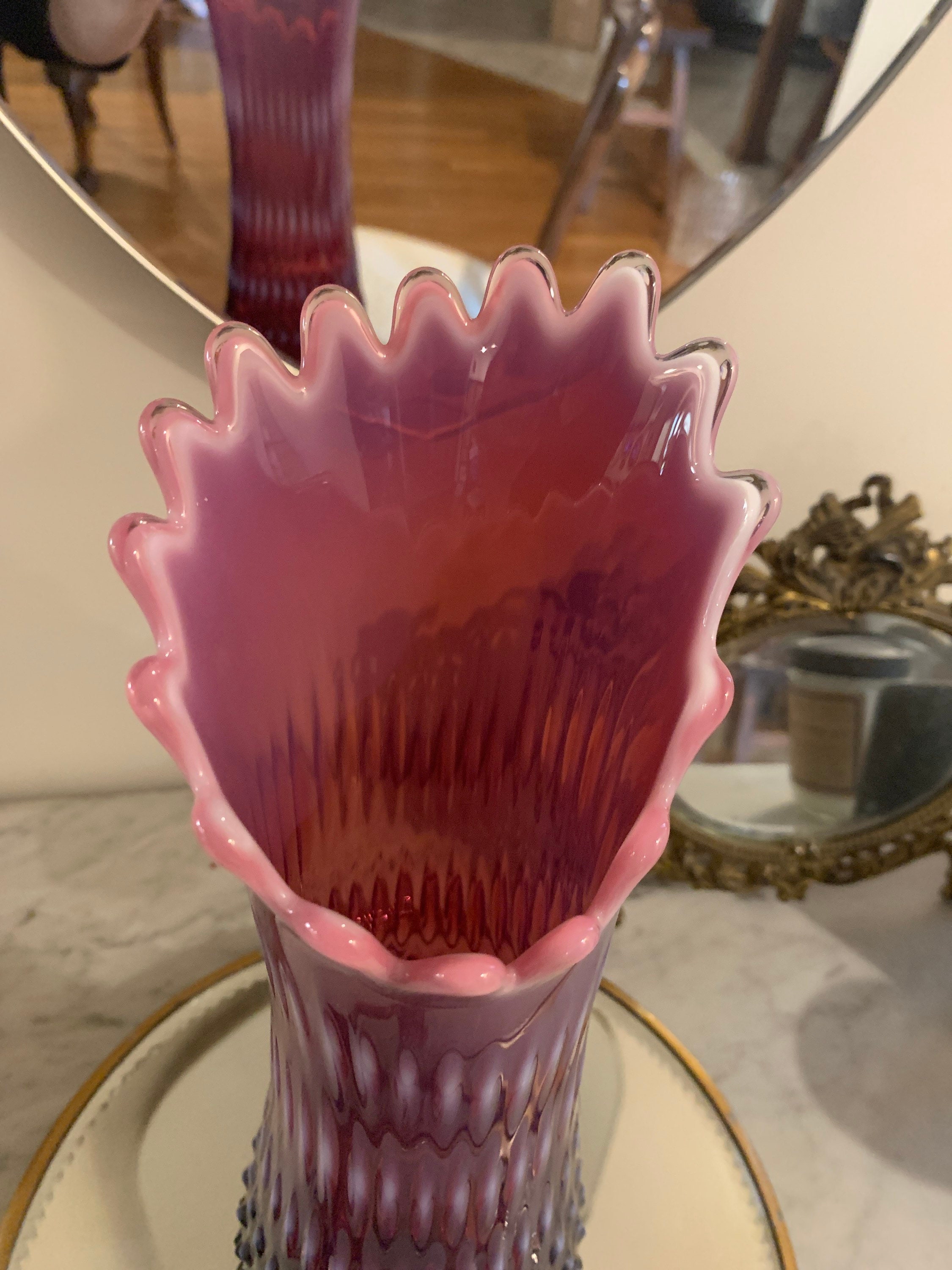 Fenton Plum Hobnail Opalescent Swung Vase. - Etsy