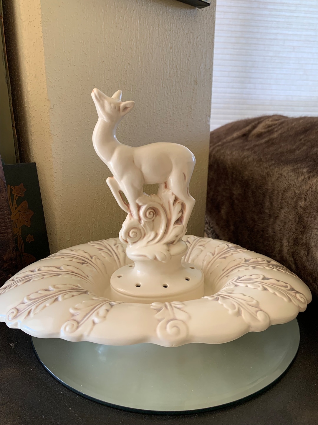 Red Wing Centerpiece Bowl With Deer Insert Frog - Ivory - Etsy