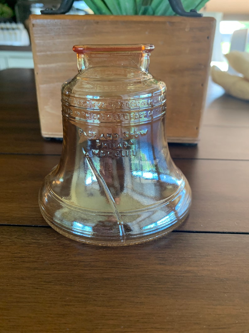 Carnival Glass Liberty Bell Bank - Etsy