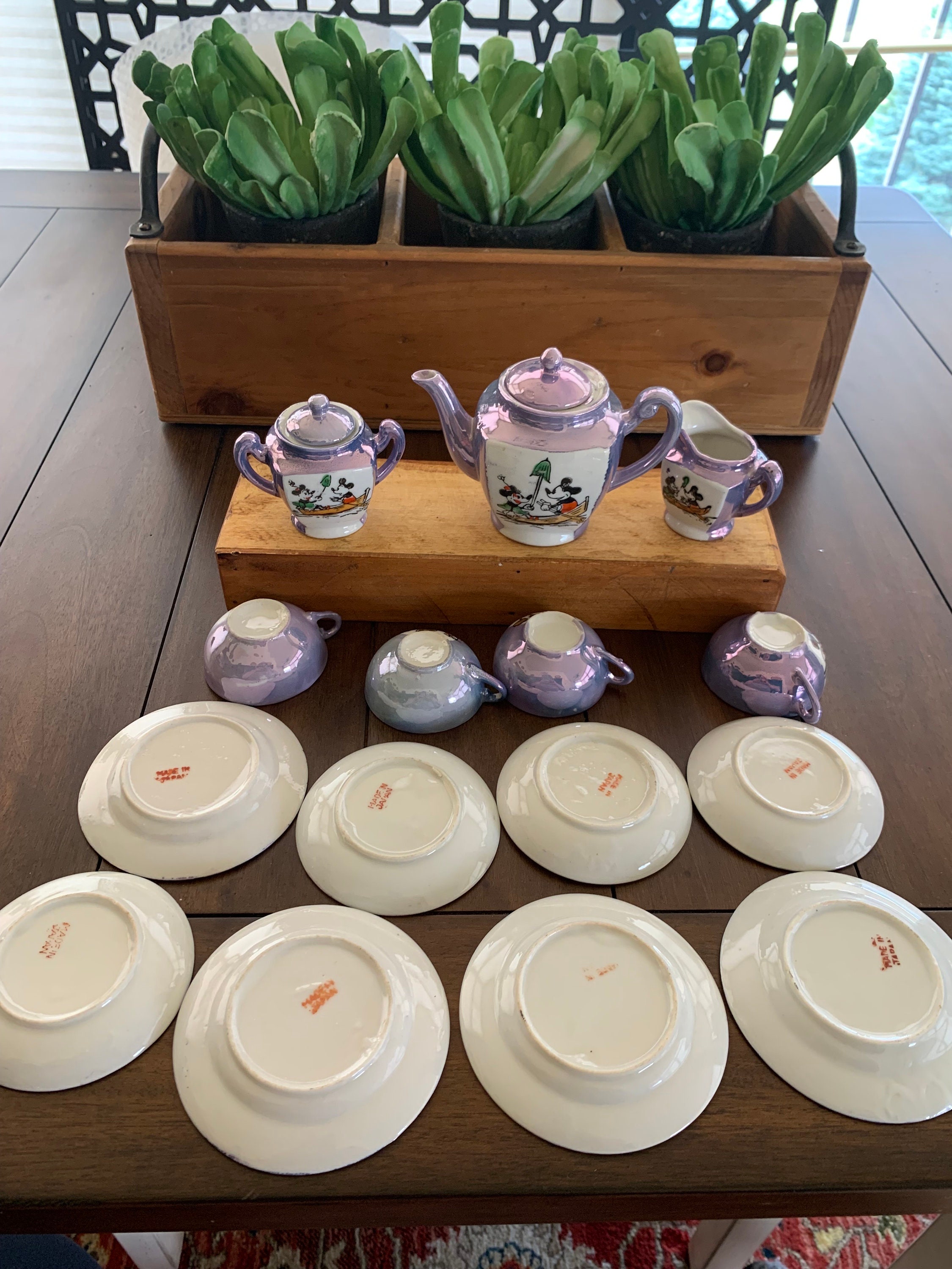 Mickey Mouse Blue Luster Tea Set - 17 Piece 1930's - Etsy