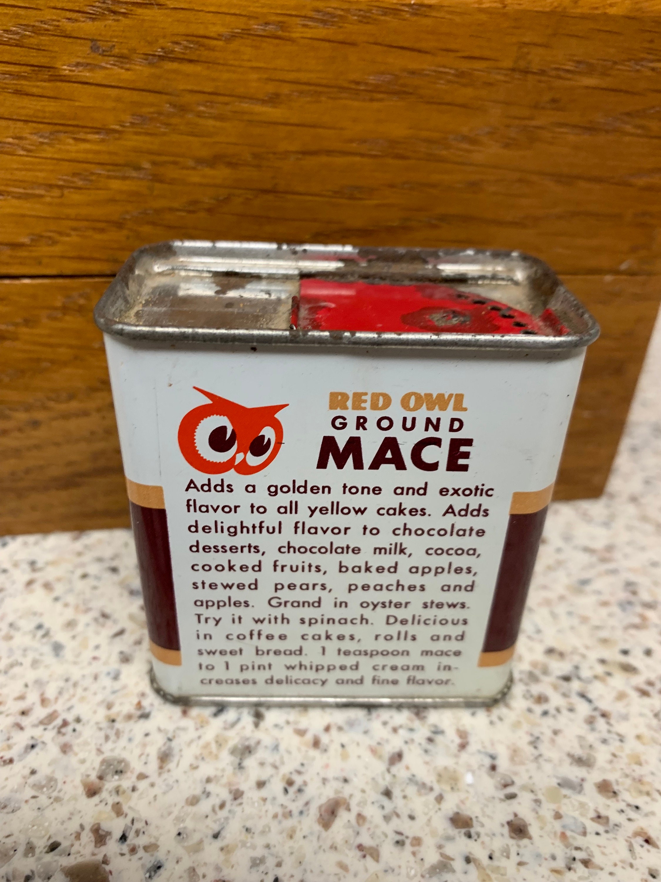Vintage Red Owl Mace Spice Tin 1.5 Ounces - Etsy