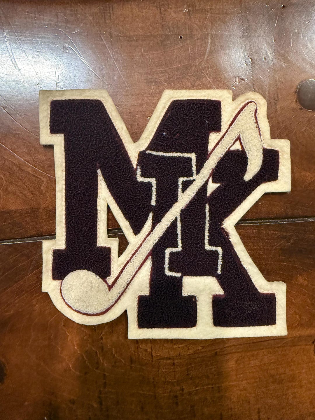 Vintage White and Maroon Felt MK Patch - Etsy