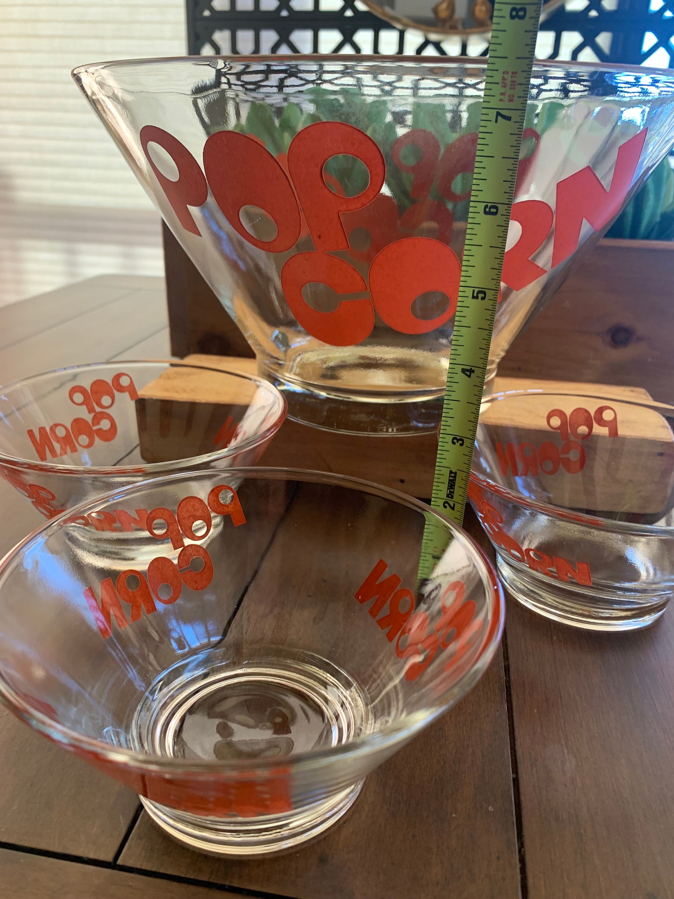 Vintage Red Wheaton Glass Popcorn Bowl Set - Etsy