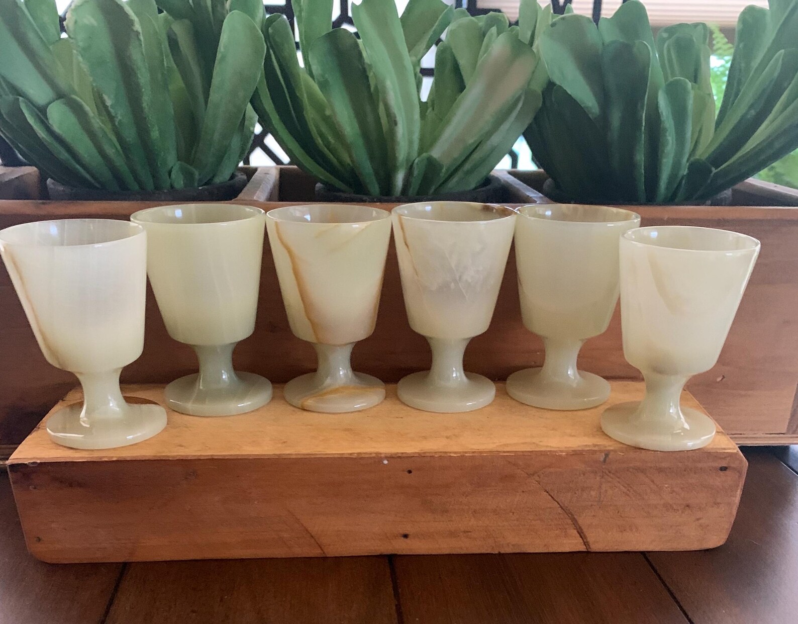 Onyx Marble Footed Shot Glasses - Etsy