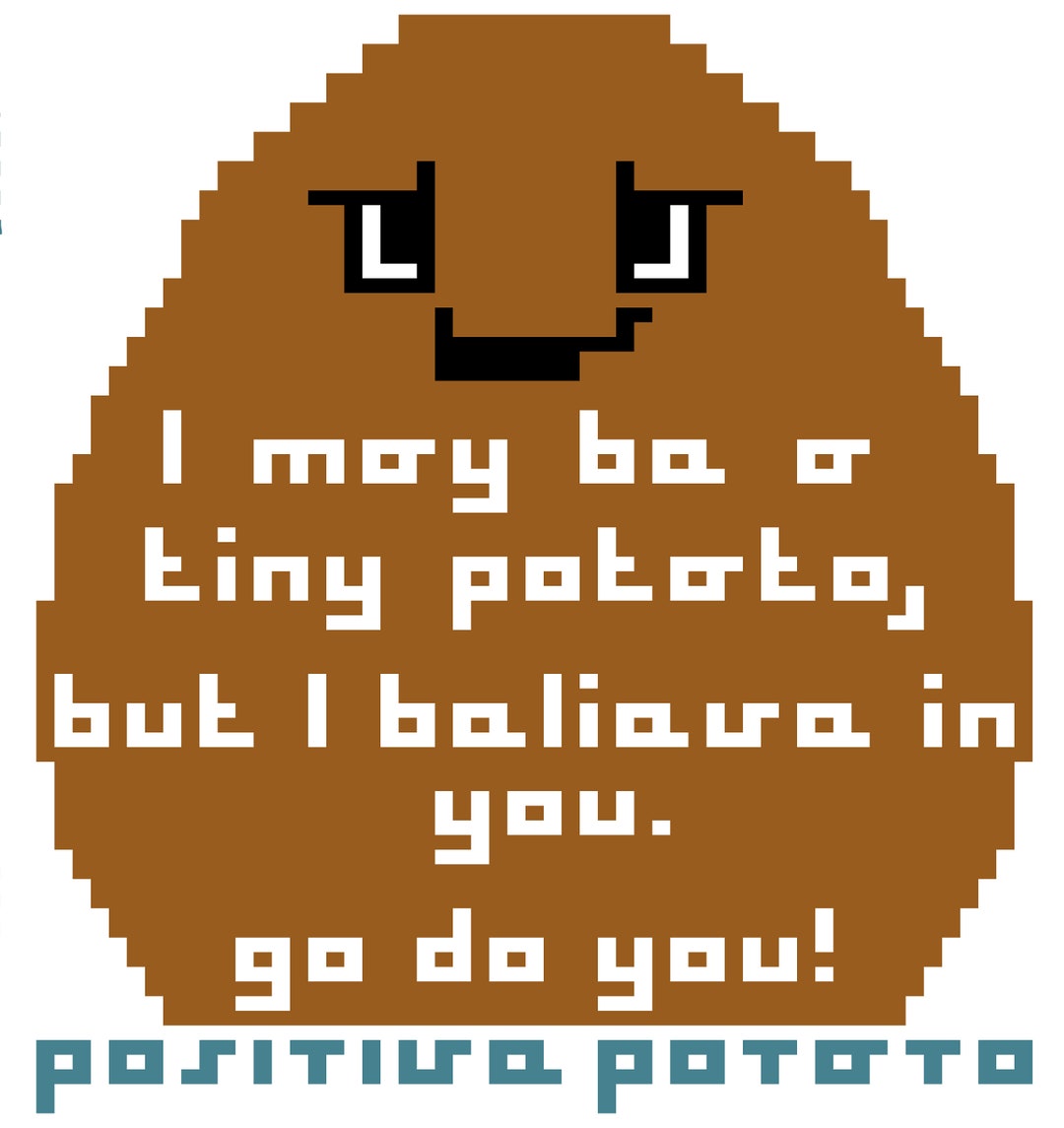Mosaic Crochet Pattern - Positive Potato - 18"x20" (46x51 Cm) Wall Art ...