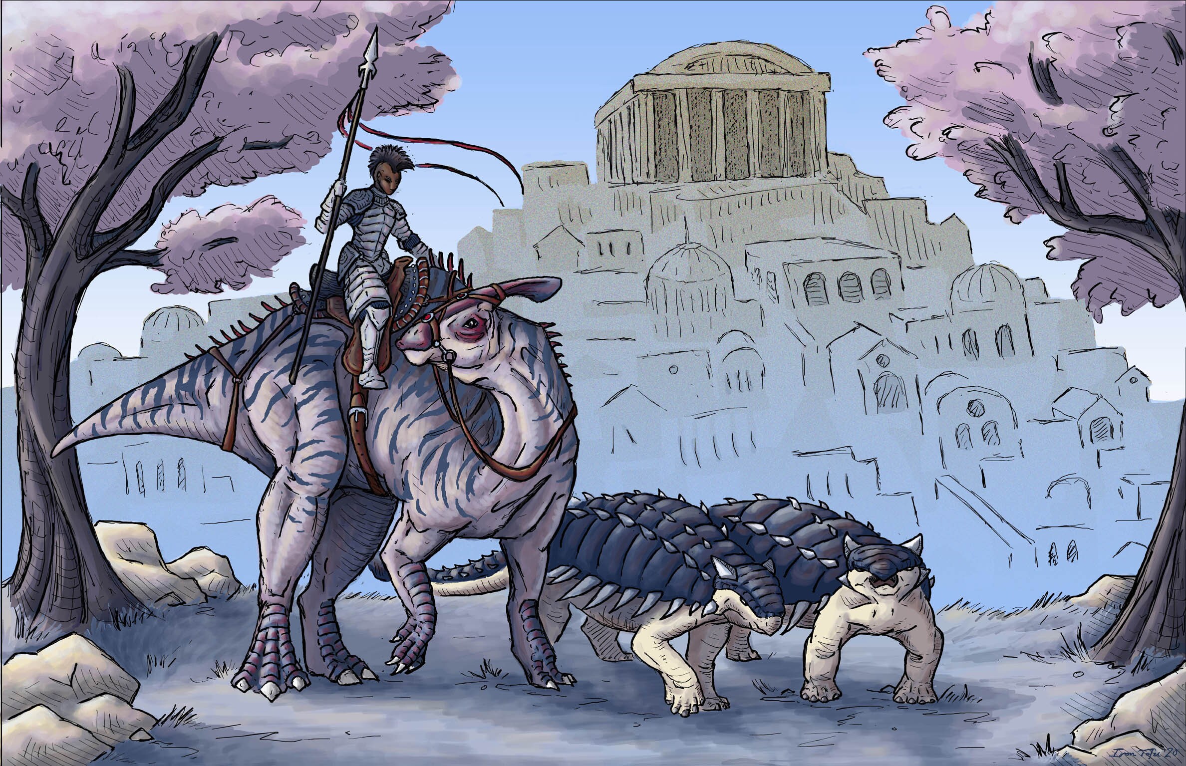 The Parasaur Knight - 14x11" Print - Etsy