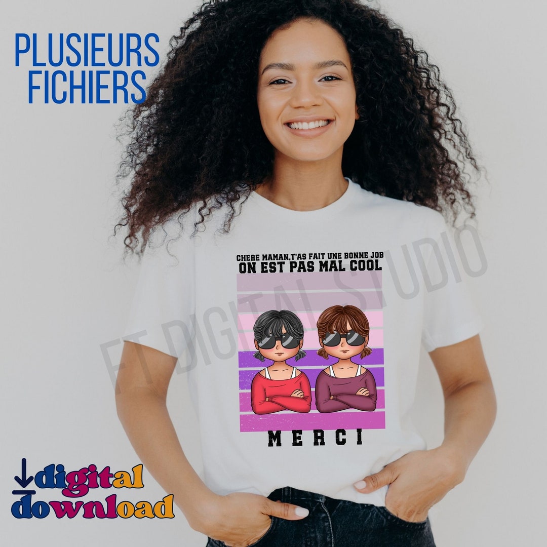 Merci Maman on Est Cool Png | 7 Fichiers Png|sublimation Design En ...
