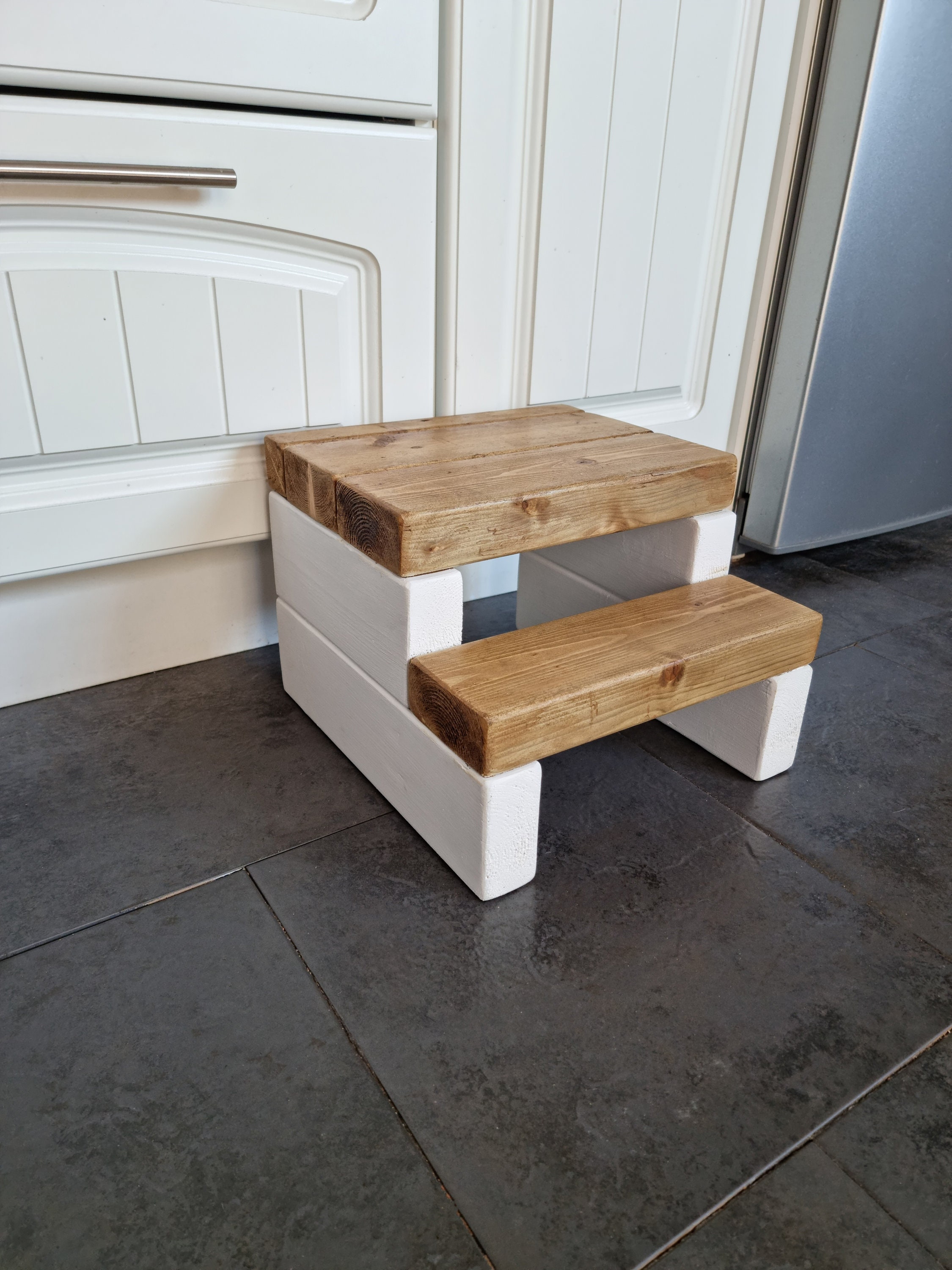 Handmade Wooden Step Stool / Kitchen Step / Kid Step / Bathroom Step ...