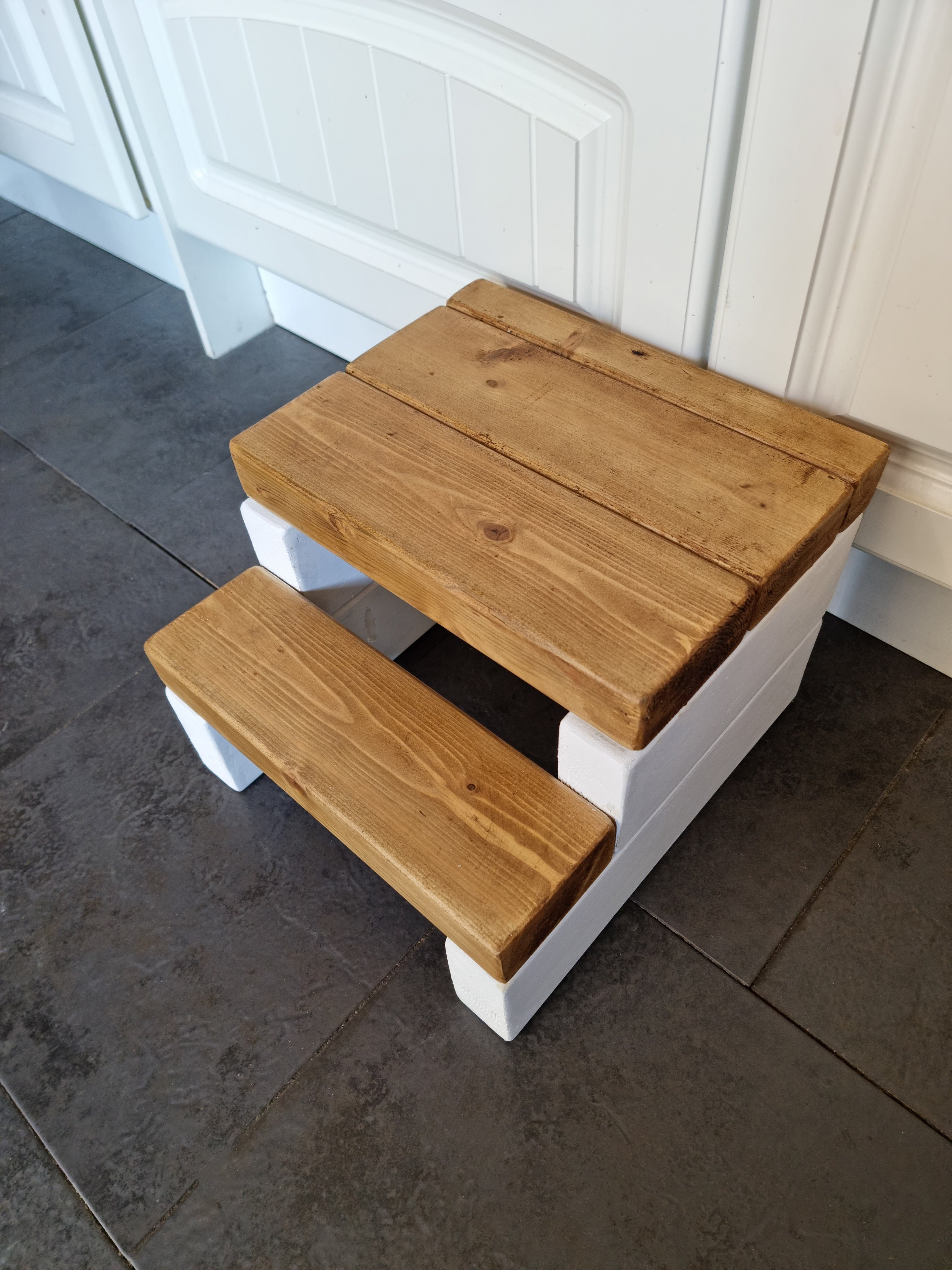 Handmade Wooden Step Stool / Kitchen Step / Kid Step / Bathroom Step ...