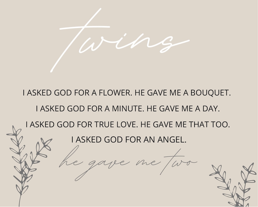 Twins Poem Print - Etsy