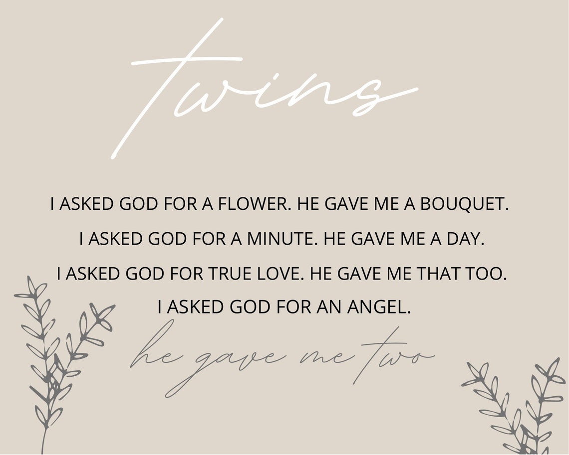 Twins Poem Print - Etsy