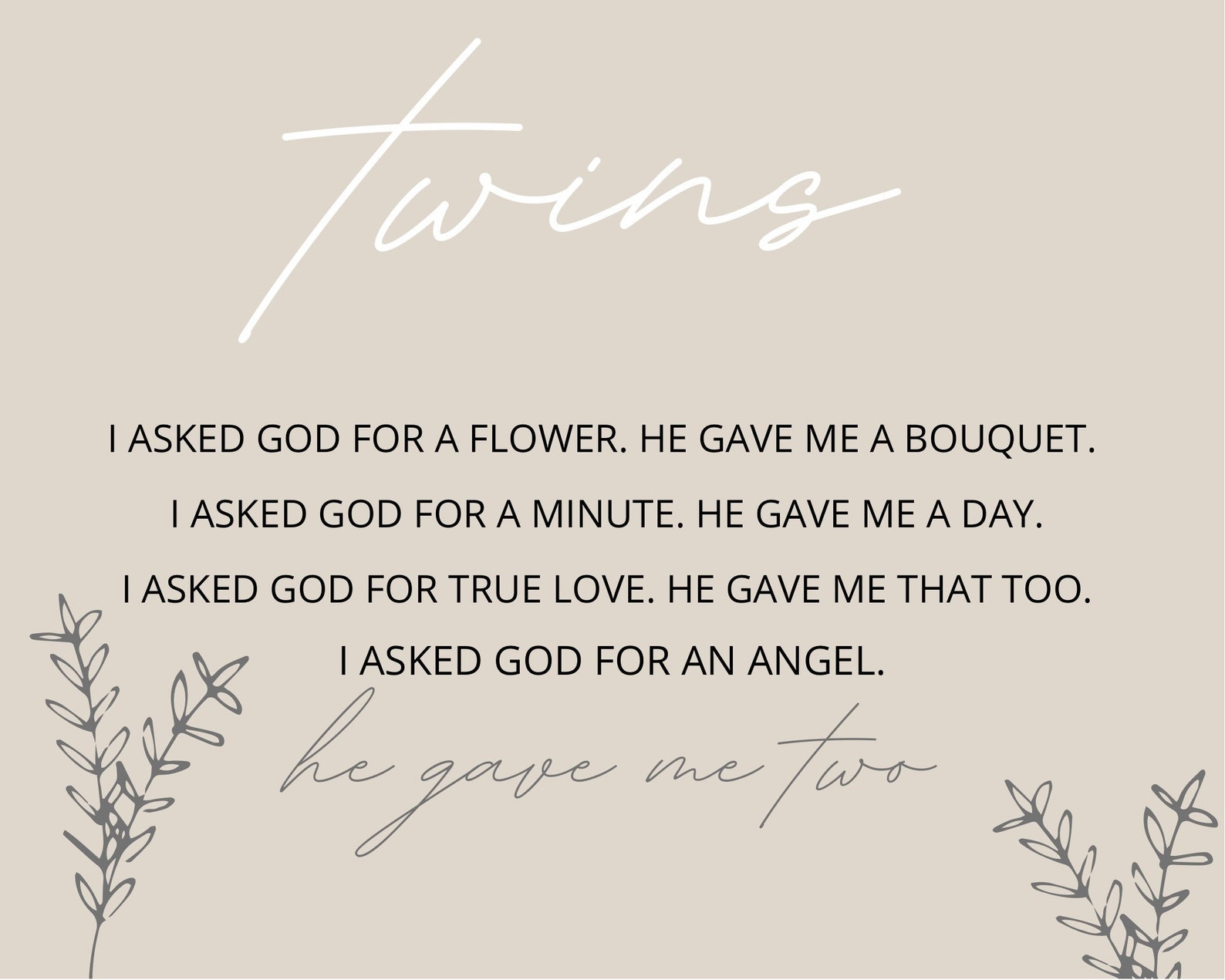Twins Poem Print - Etsy