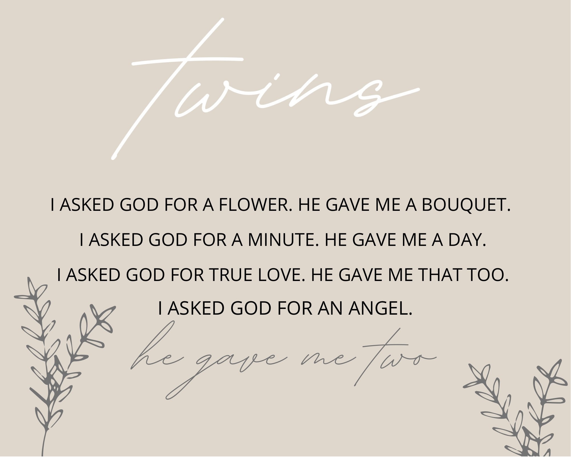Twins Poem Print - Etsy