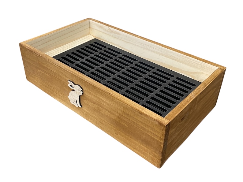 Wooden Litter Box With Tub and Grid for Rabbits, House Cleaning ...