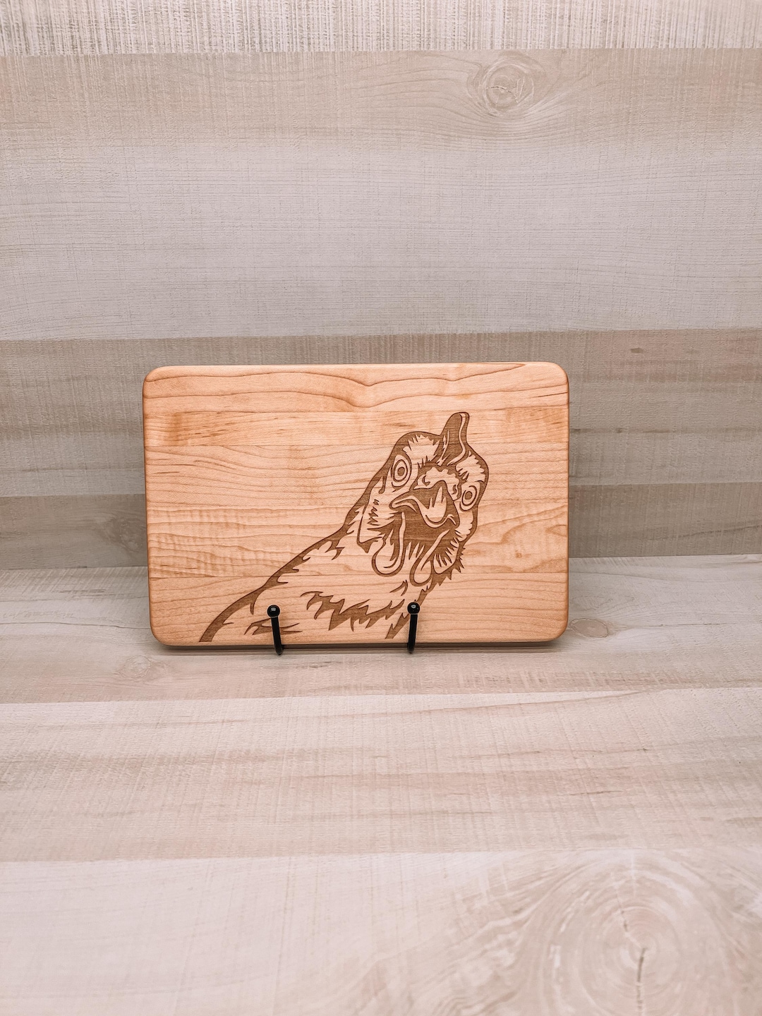 Laser Engraved Chicken Cutting Board: Maple or Black Walnut, Kitchen ...