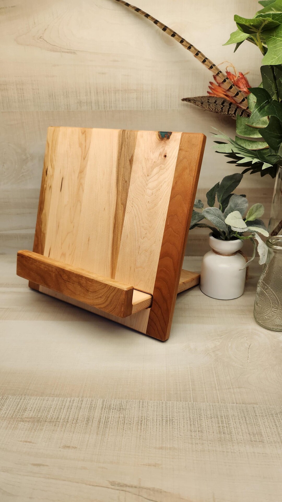 Cookbook Stand With Resin Highlights Recipe Holder Kitchen Foldable - Etsy