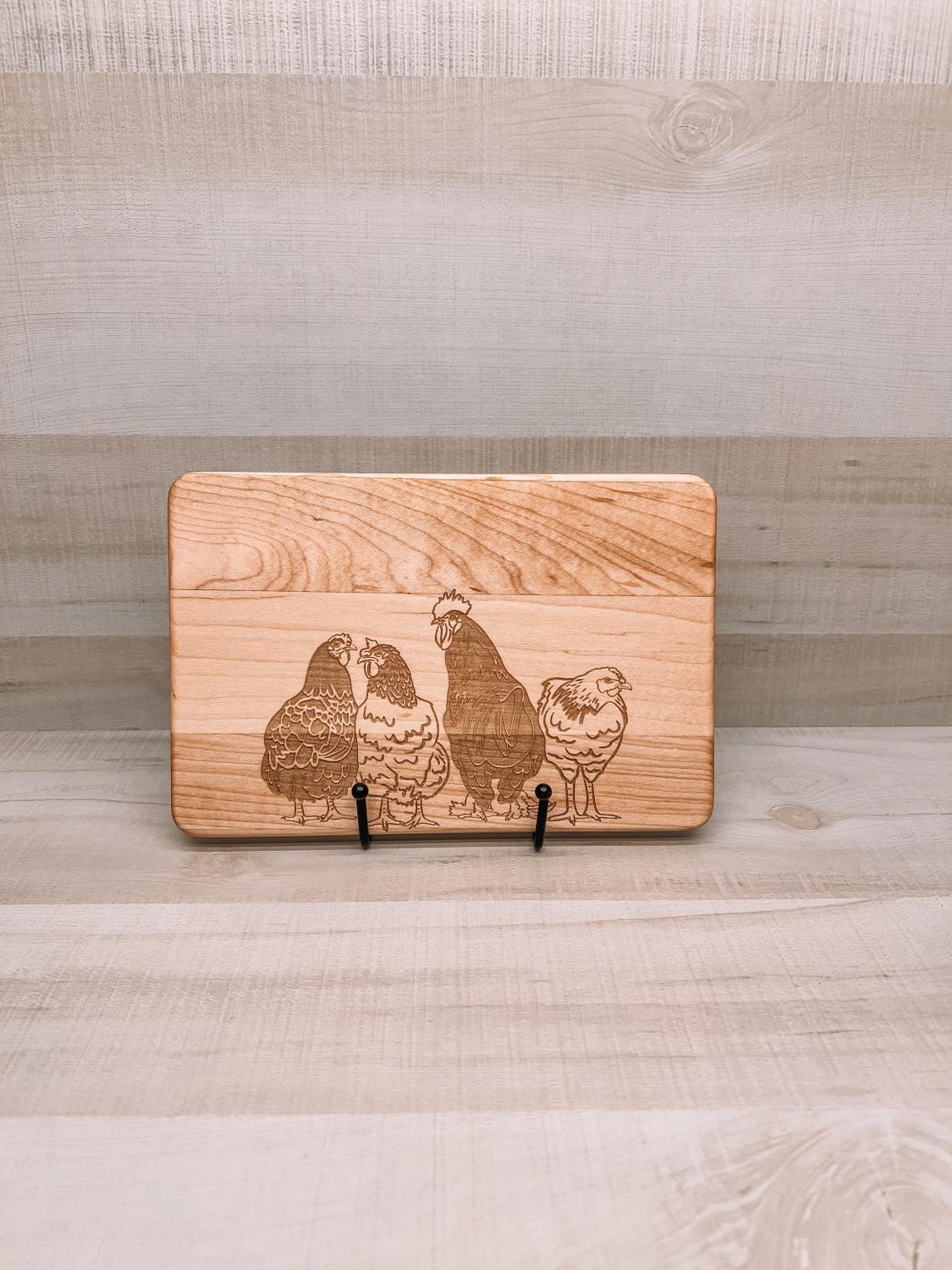 Laser Engraved Chicken Cutting Board - Maple or Walnut - Etsy