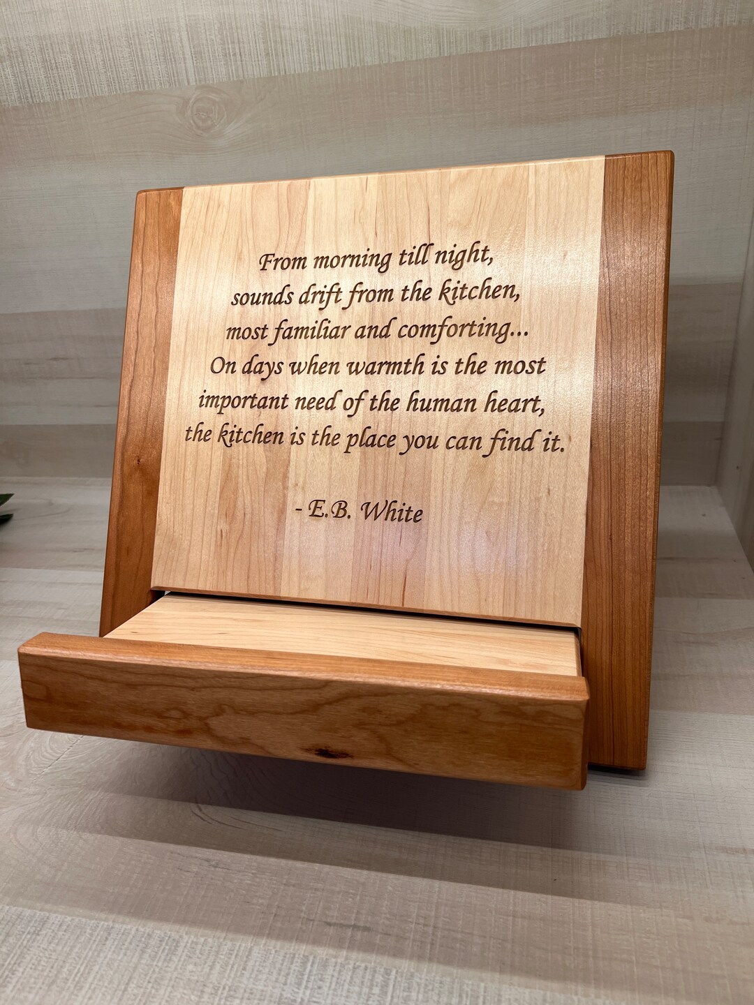Cookbook Stand With E.b.white Poem Recipe Holder Kitchen Foldable - Etsy