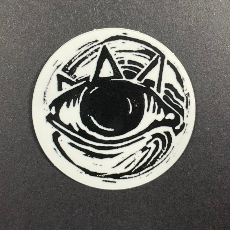 Eye Linocut Print Vinyl Sticker - Etsy