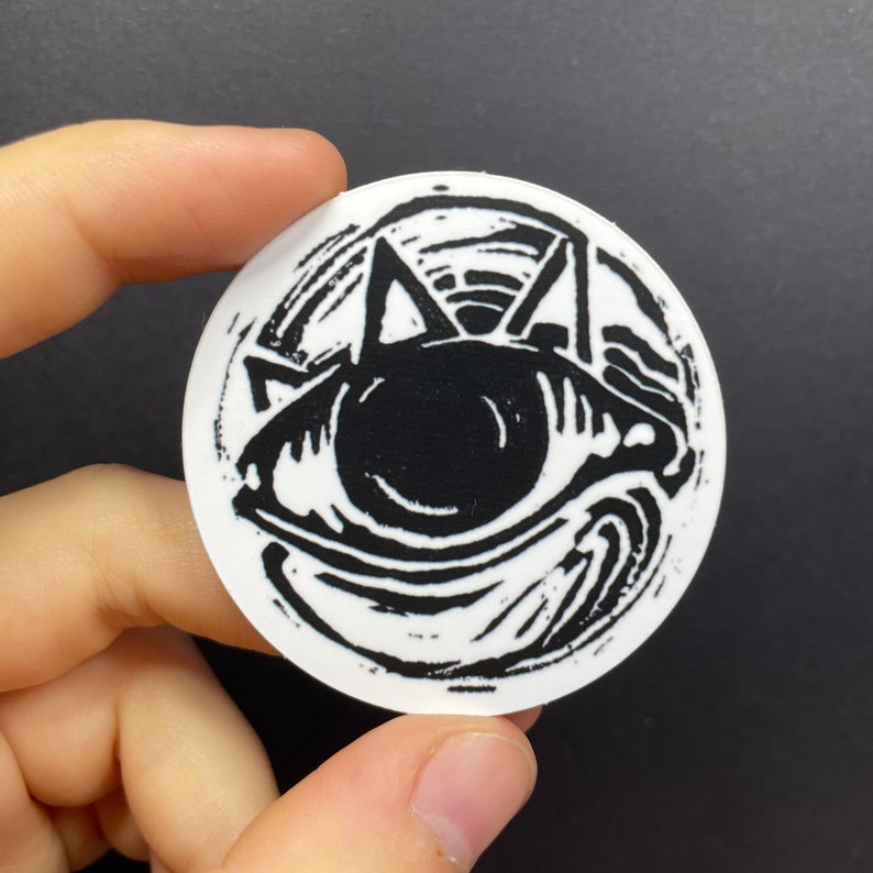 Eye Linocut Print Vinyl Sticker - Etsy
