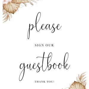 Boho Printable Wedding Sign Bundle | Gifts, Guestbook, Tip Signs for ...