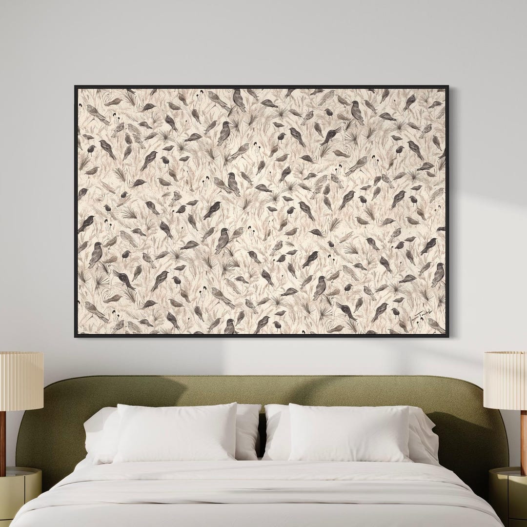 Flock of Birds Canvas Print: Mid Century Modern Abstract Art - Etsy