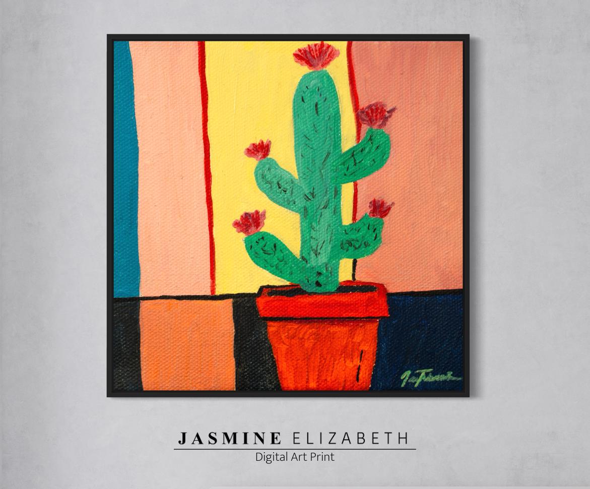 Mid-century Modern Cactus Art Print: Abstract Southwestern Home Decor ...