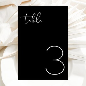 Printable Wedding Table Numbers, Black and White Classic Wedding ...