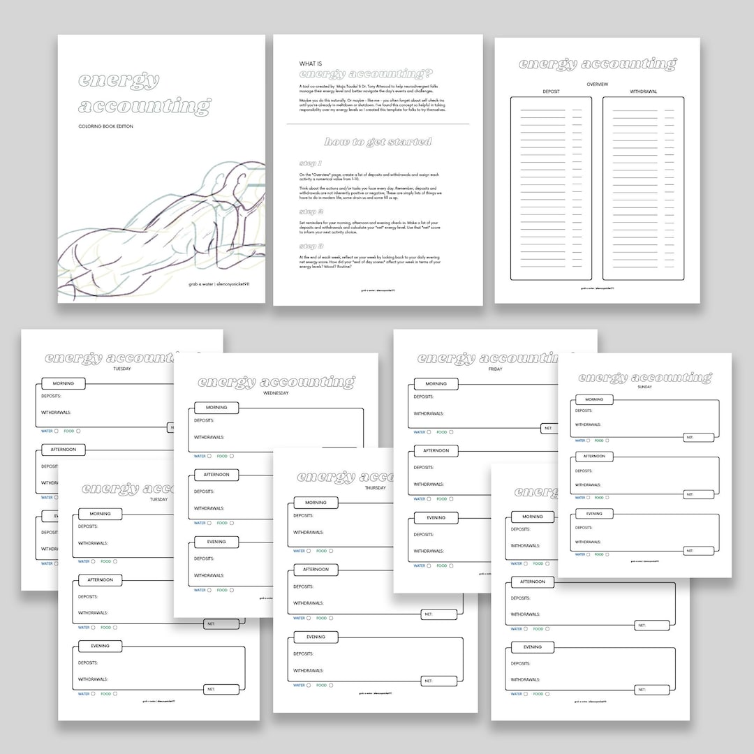 ADHD Planner - Energy Accounting | Neurodivergent Stationary Tool for ...