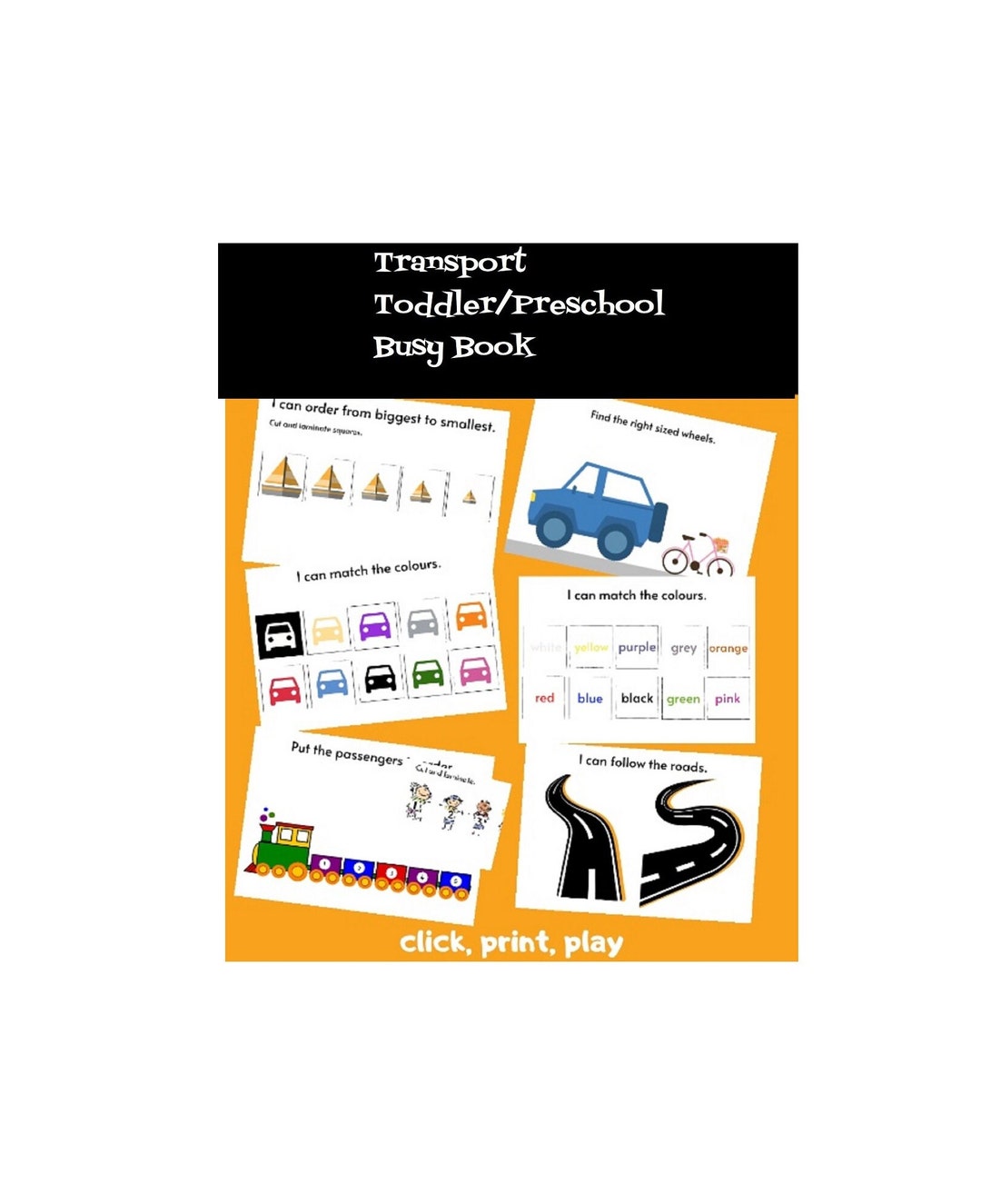 Transport Busy Book Printable | Toddler | Preschool | Learning Flipbook ...