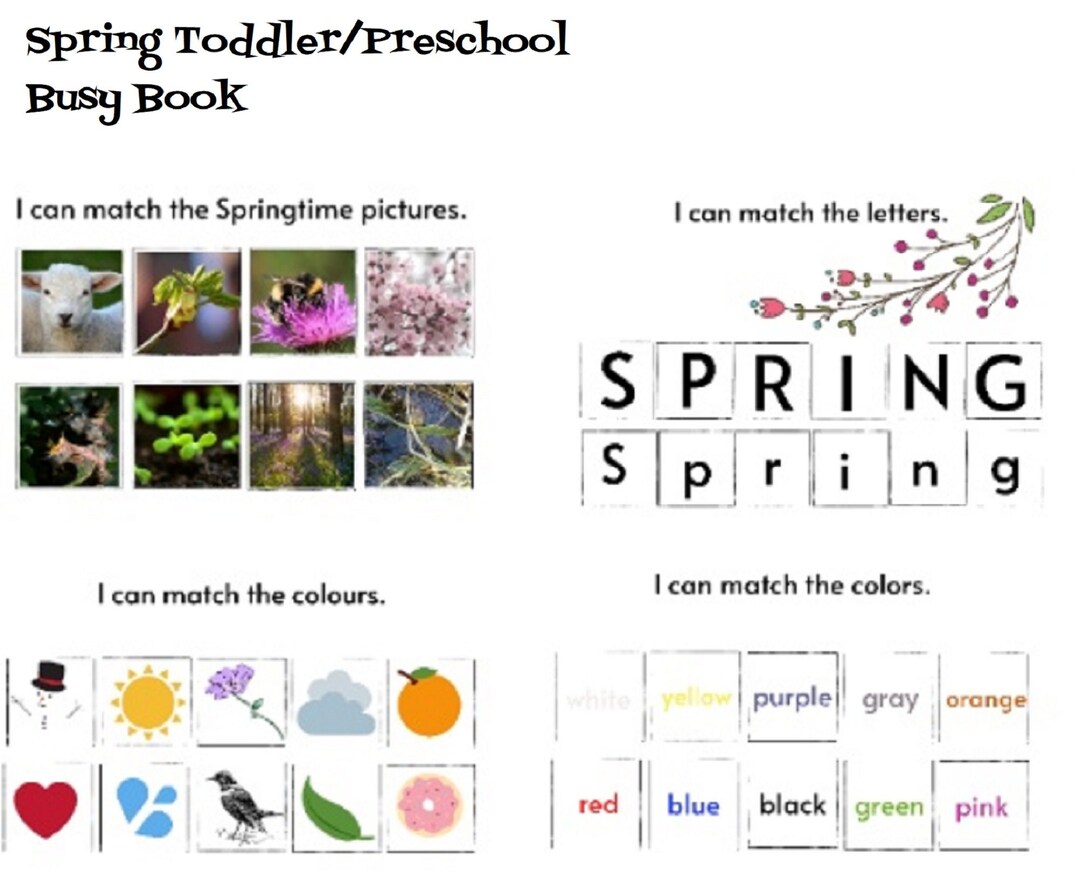 Spring Busy Book Printable | Toddler | Preschool | Learning Flipbook ...
