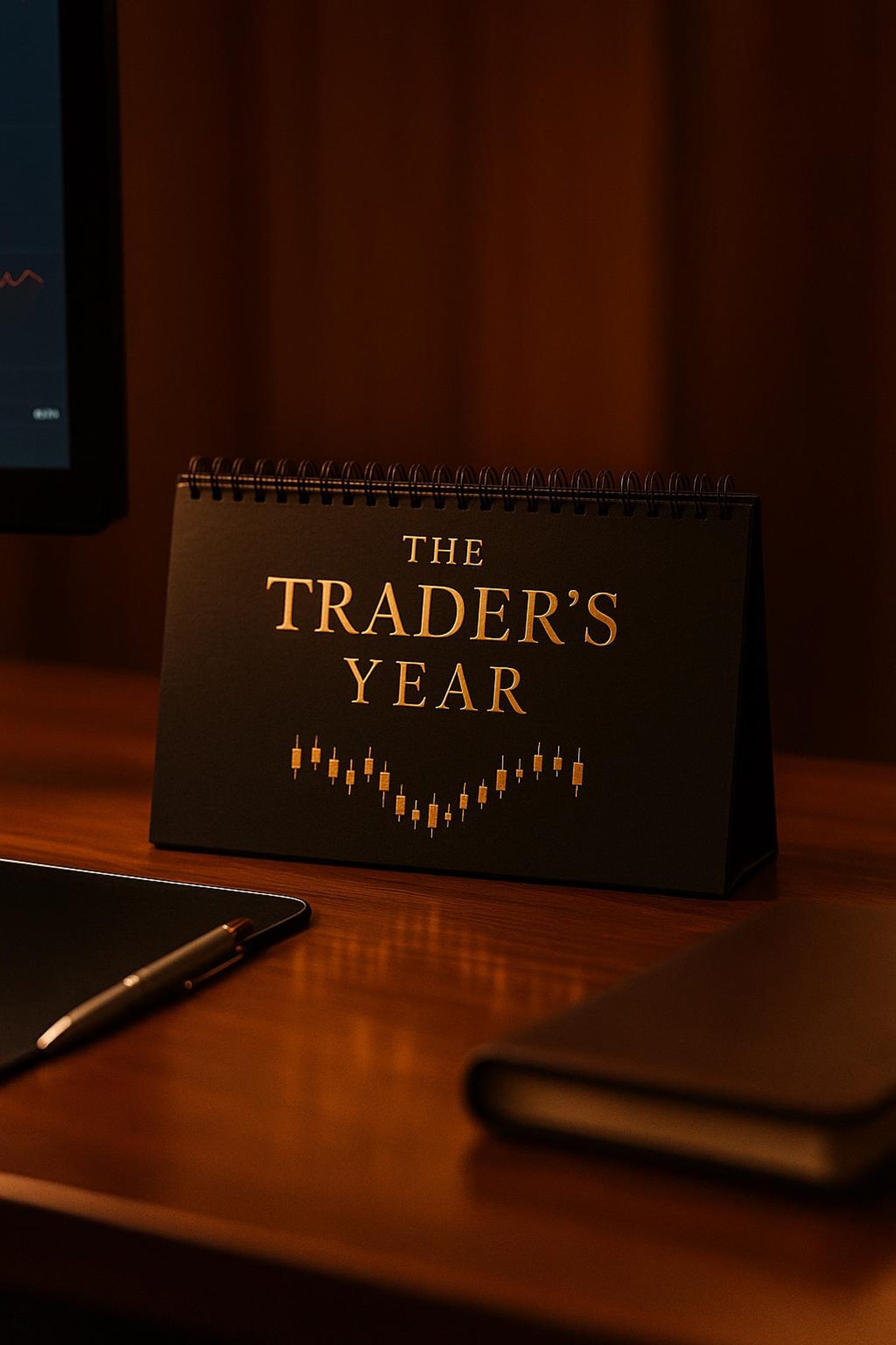 The Traders Year - Luxury Gold & Black Desk Calendar for Traders ...