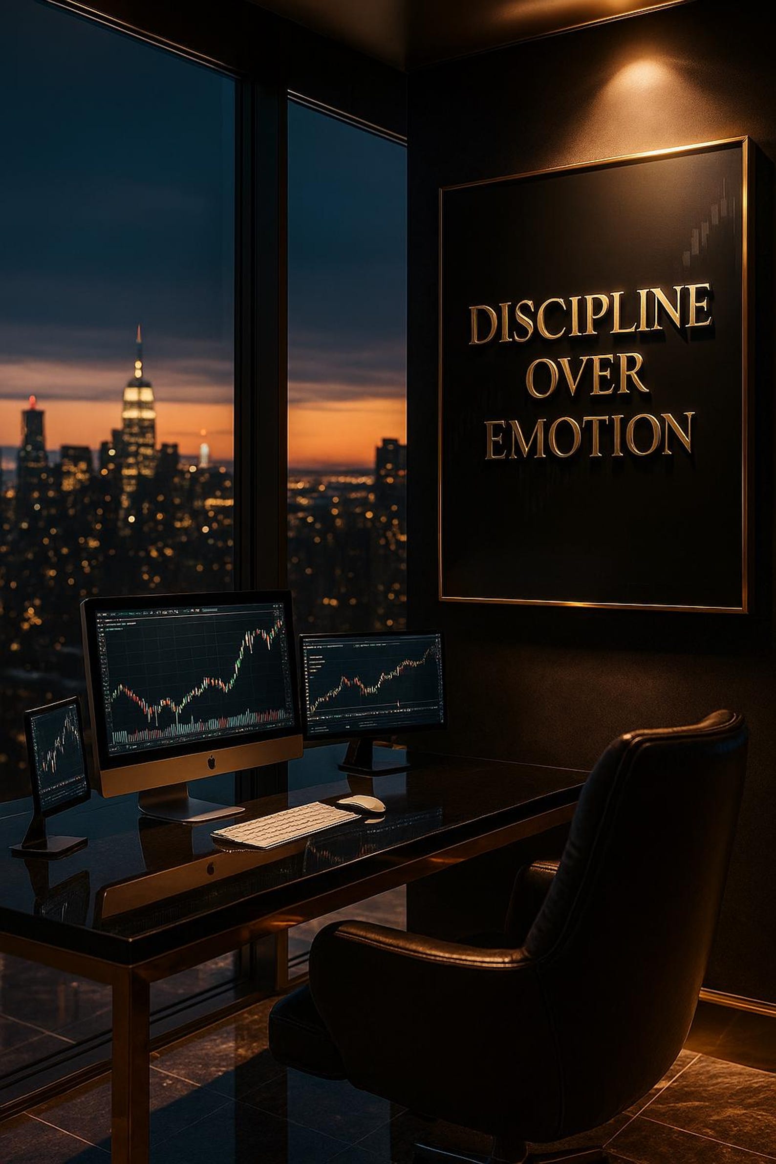 Discipline Over Emotion – Luxury Black Gold Trading Quote Poster ...