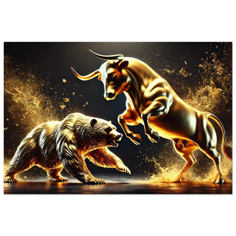 Epic Bull Vs Bear – Luxury Trading Wall Art for Traders & Investors ...