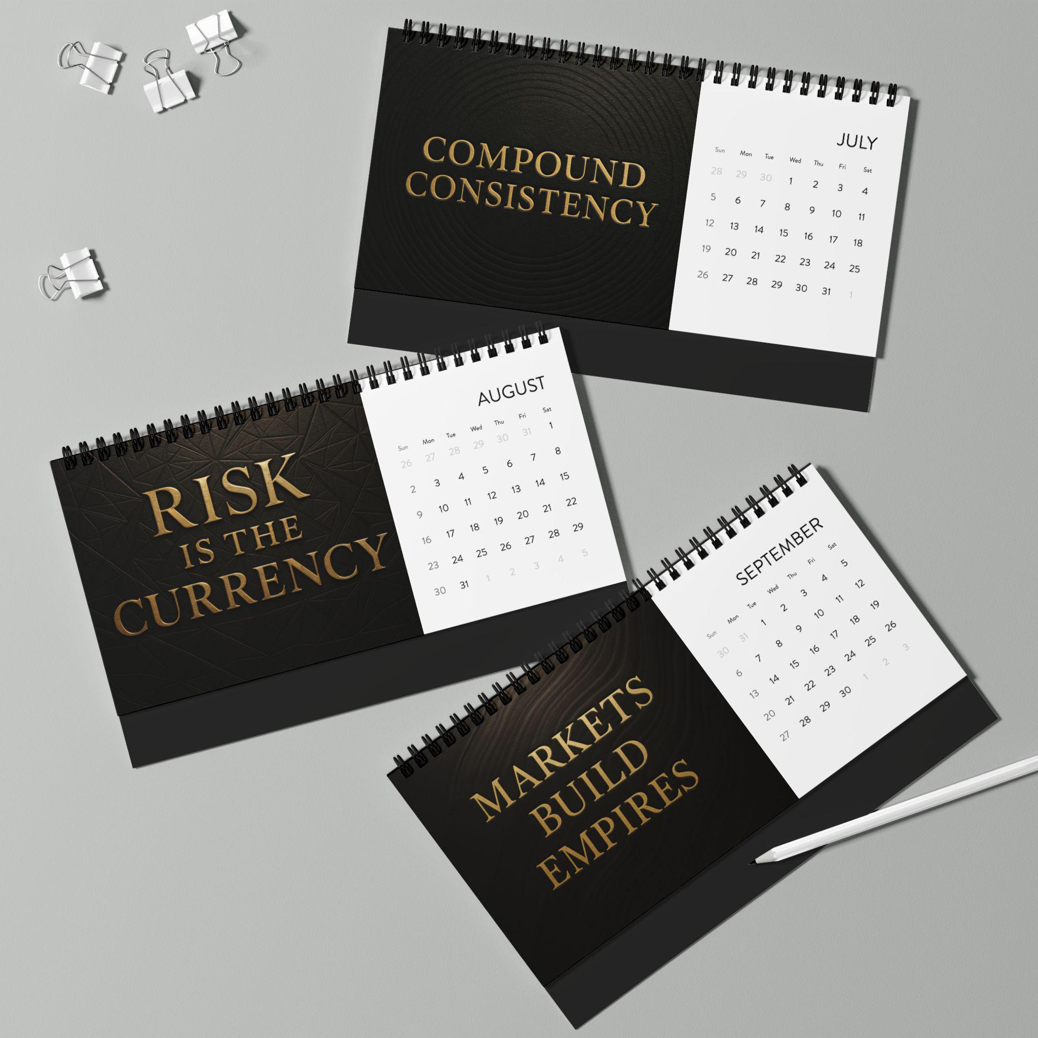 The Traders Year - Luxury Gold & Black Desk Calendar for Traders ...