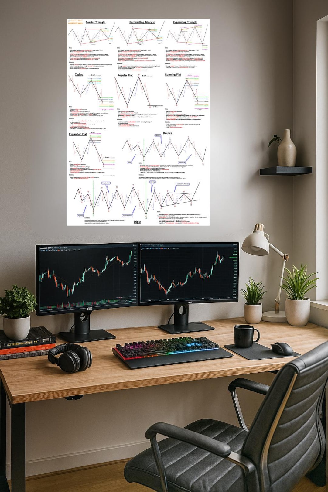 Elliott Wave Trading Poster – Corrective Wave Patterns | Technical ...