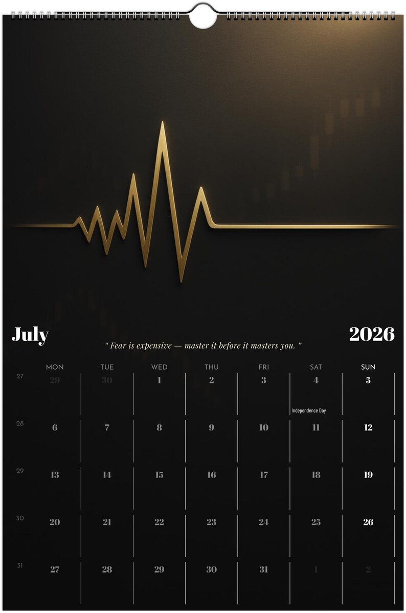 The Golden Discipline 2026 Wall Calendar – Luxury Trading Art Calendar ...