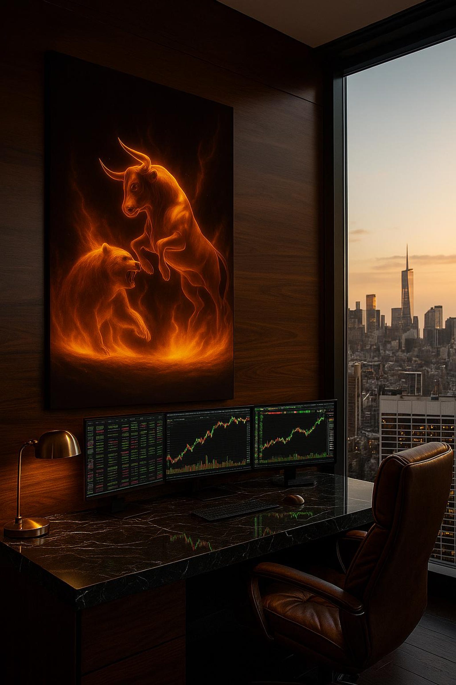 Inferno Clash – Golden Bull Vs Bear Battle | Luxury Wall Art for ...
