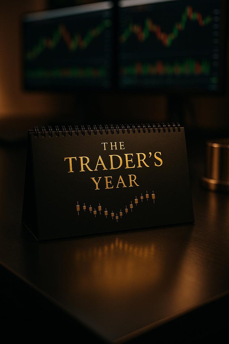 The Traders Year - Luxury Gold & Black Desk Calendar for Traders ...