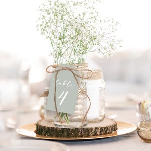 Sage Green Wedding Table Number Cards Modern Wedding Decor - Etsy
