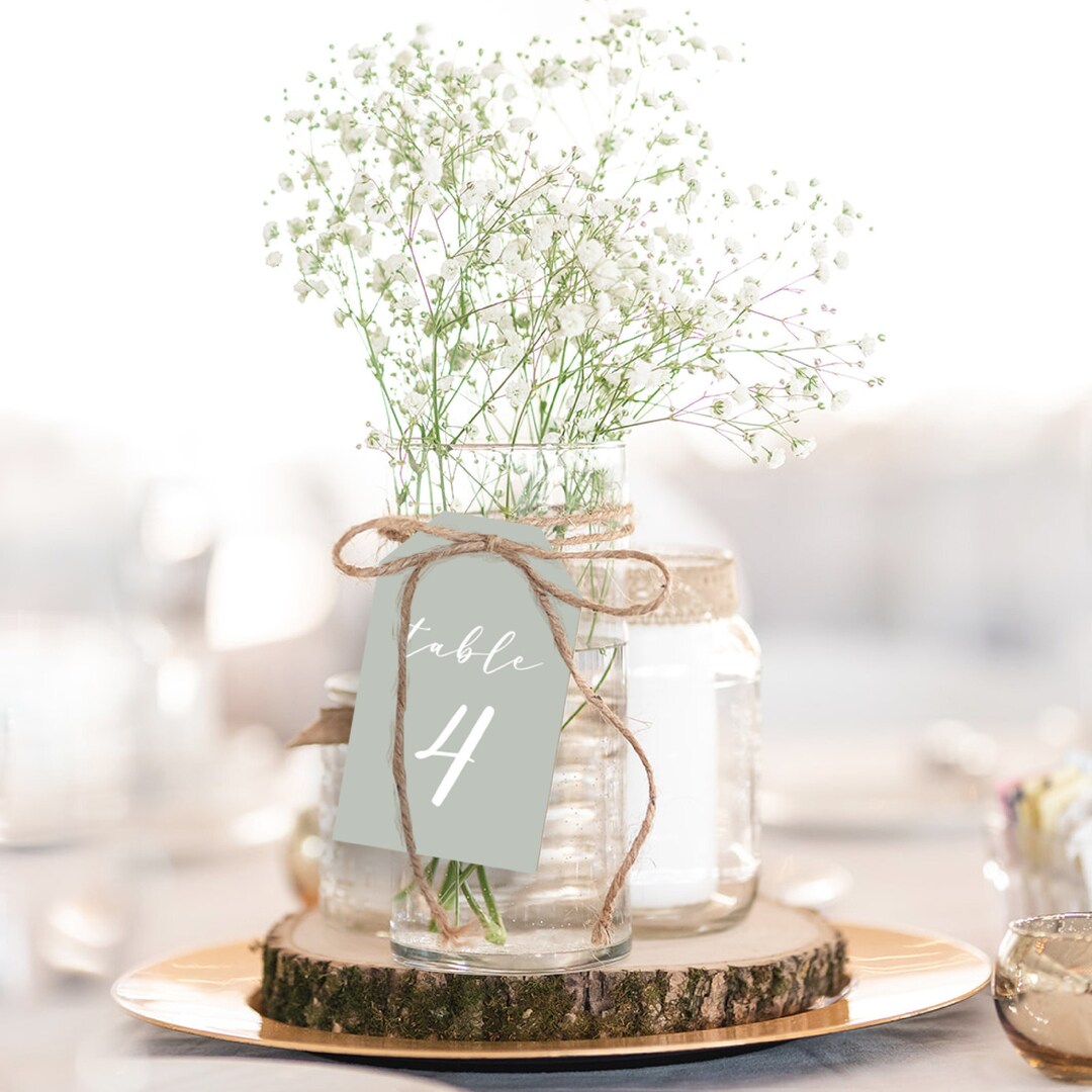 Sage Green Wedding Table Number Cards - Modern Wedding Decor - 3x5 ...