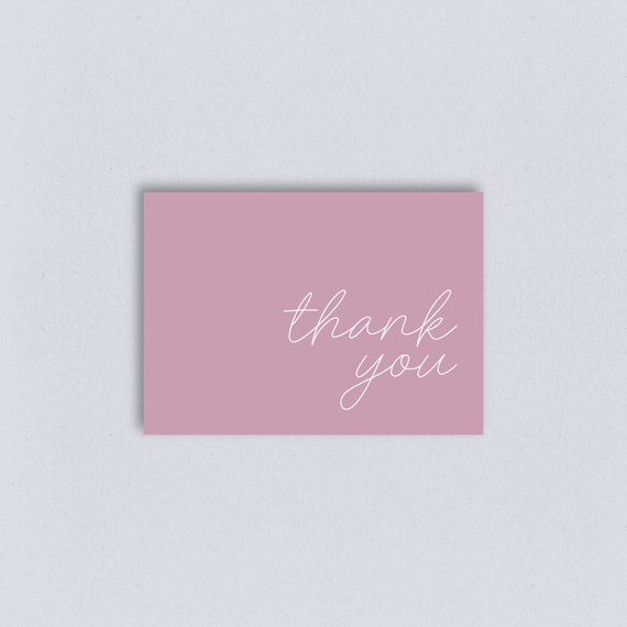 Mauve Thank You Card Template 5x7 Digital Download - Etsy